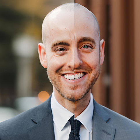 A comparison of AI headshot results showing enhanced quality and ...